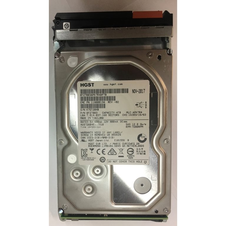 0F27003 – Data Domain 4TB 7200 RPM SAS 3.5″ HDD for DD6300, DD9300 12 bay enclosure – Disk Drive ...