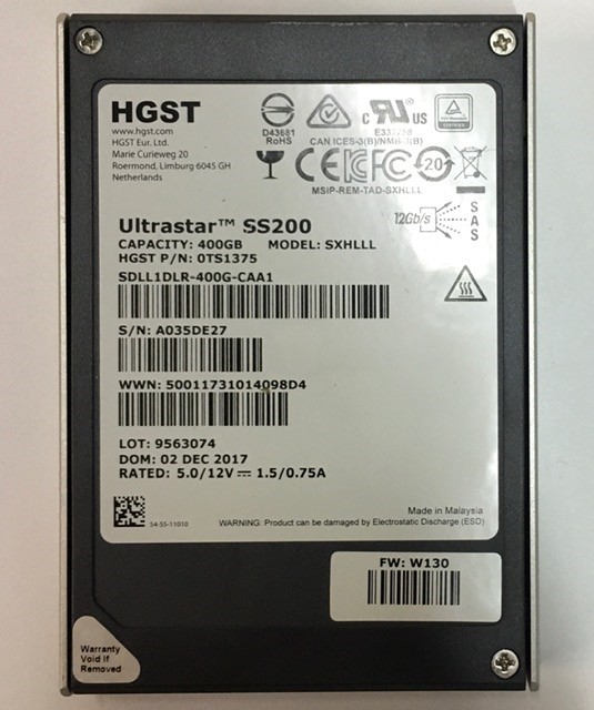 0TS1375 Hitachi 400GB SSD SAS 2 5 HDD 0 Power On Hours Disk Drive 0TS1375 Hitachi 400GB SSD SAS 2 5 HDD 0 Power On Hours Disk Drive